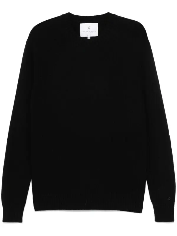 SEVEN GAUGE Wool Crew-neck Sweater - Black
