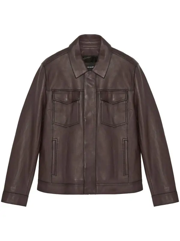 YVES SALOMON Denim-style Leather Jacket
