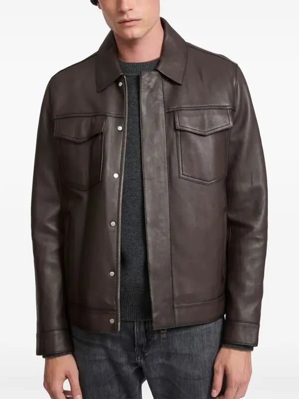 YVES SALOMON Denim-style Leather Jacket