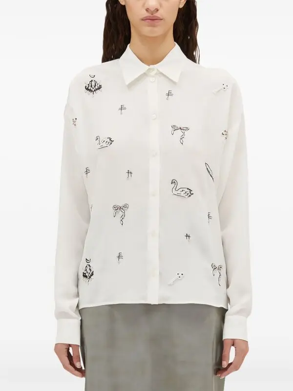 MSGM Beaded Button-up Shirt