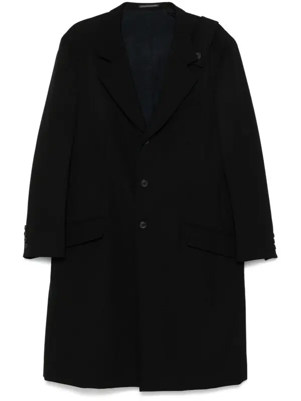 Yohji Yamamoto Mid-length Wool Twill Coat