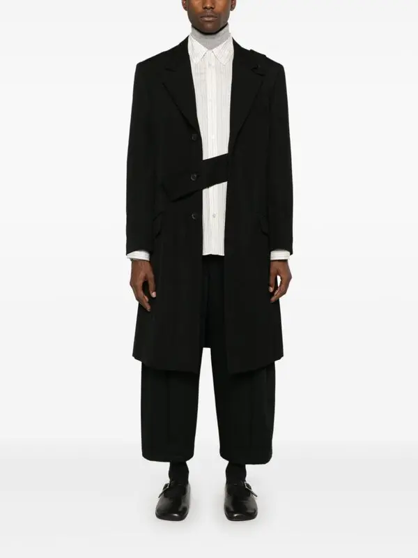 Yohji Yamamoto Mid-length Wool Twill Coat