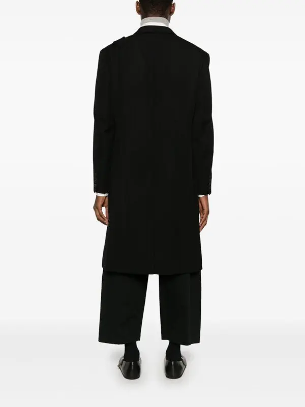 Yohji Yamamoto Mid-length Wool Twill Coat