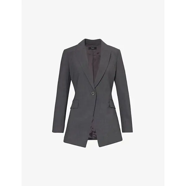 Theory Etiennette Single-breasted Blazer - Charcoal Melange