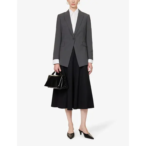 Theory Etiennette Single-breasted Blazer - Charcoal Melange