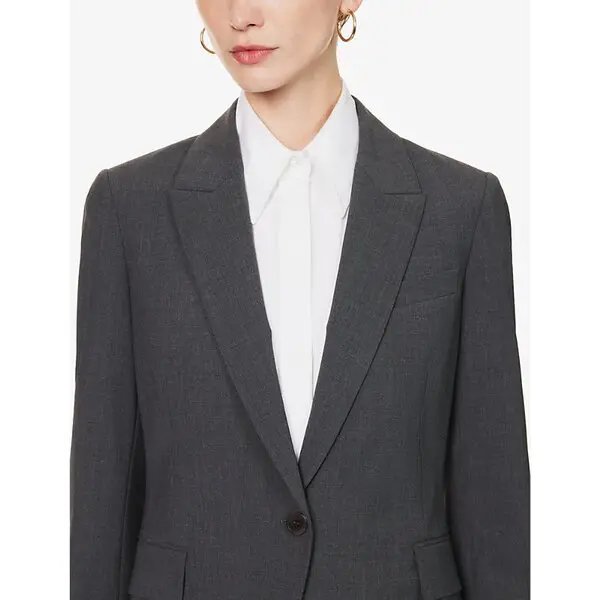 Theory Etiennette Single-breasted Blazer - Charcoal Melange
