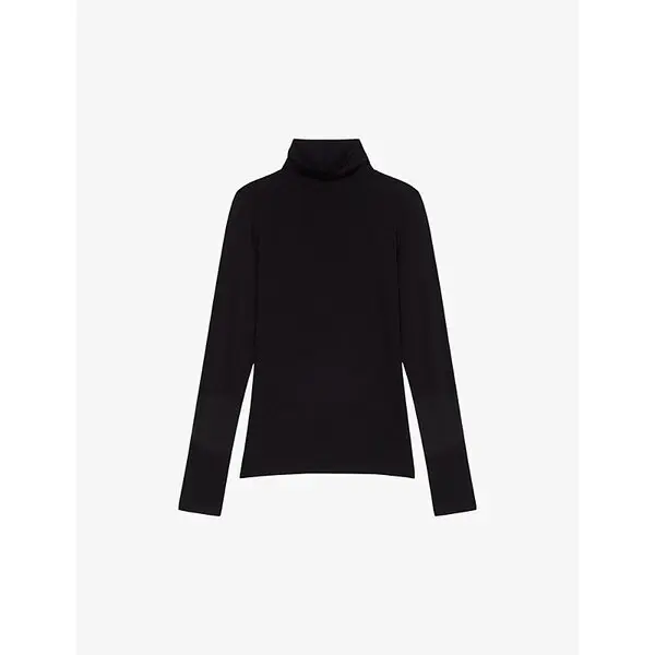 Maje Roll-neck Stretch-jersey Top