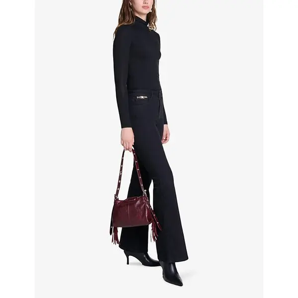 Maje Roll-neck Stretch-jersey Top