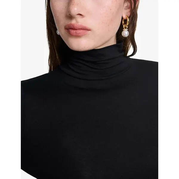 Maje Roll-neck Stretch-jersey Top