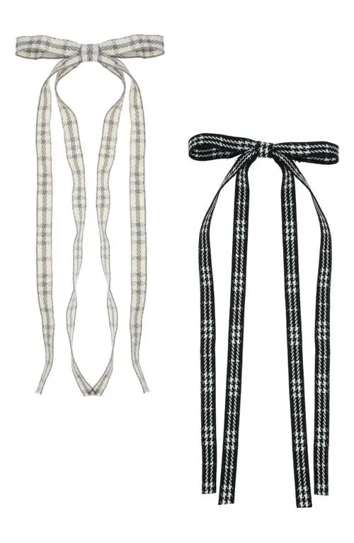 L. Erickson Georgia Bow Barrette Set - Plaid
