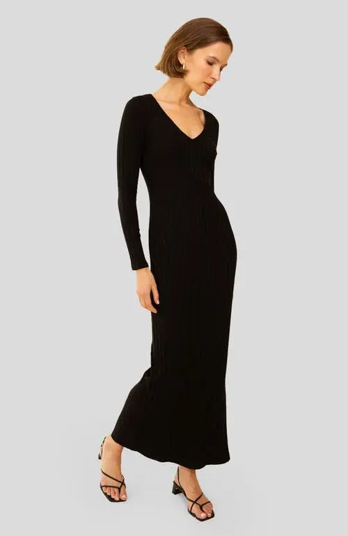 WHIMSY + ROW Ryan Reversible Maxi Dress With Slit - Black