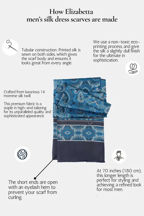 ELIZABETTA Pasquinosilk Scarf For - Navy