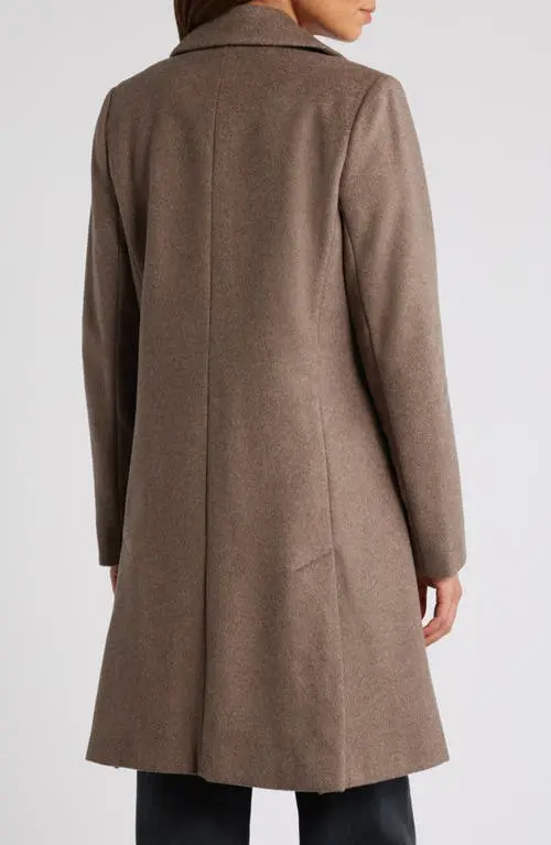 Via Spiga Single Breasted Wool Blend Coat - Portobello
