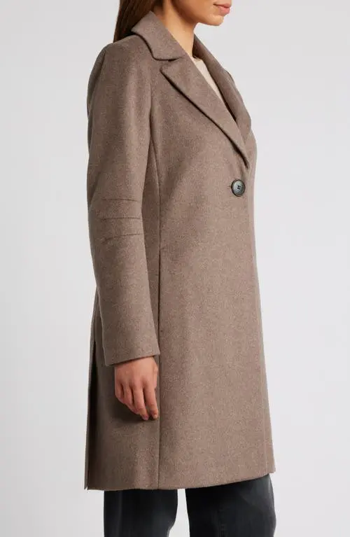 Via Spiga Single Breasted Wool Blend Coat - Portobello