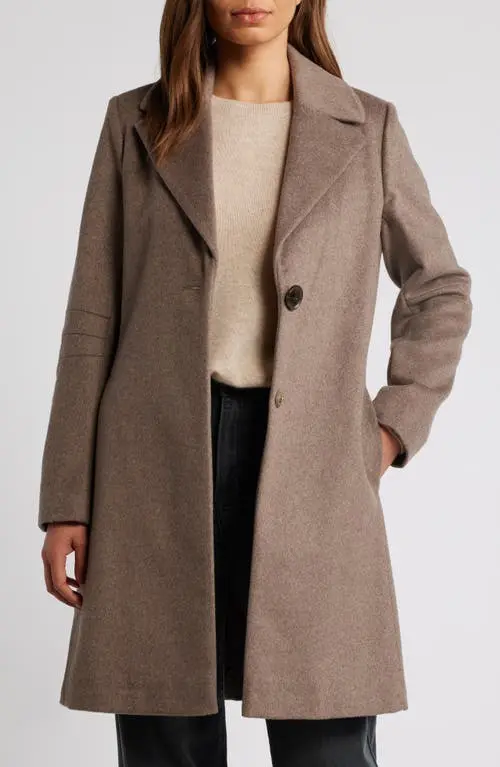 Via Spiga Single Breasted Wool Blend Coat - Portobello