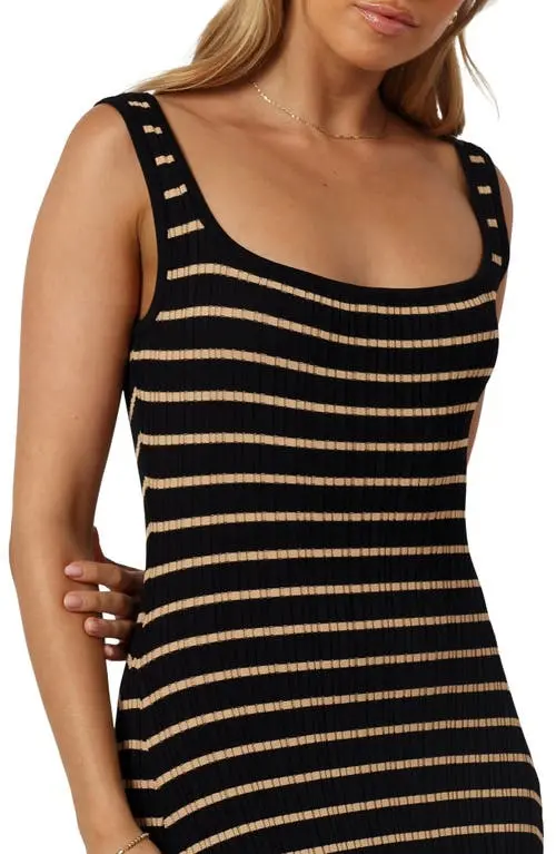 PETAL & PUP Henry Stripe Ribbed Sleeveless Sweater Dress