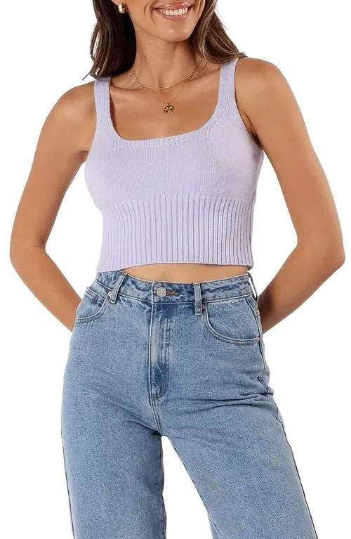 PETAL & PUP Isabel Crop Sweater Tank - Lilac