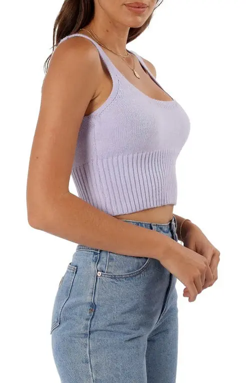 PETAL & PUP Isabel Crop Sweater Tank - Lilac
