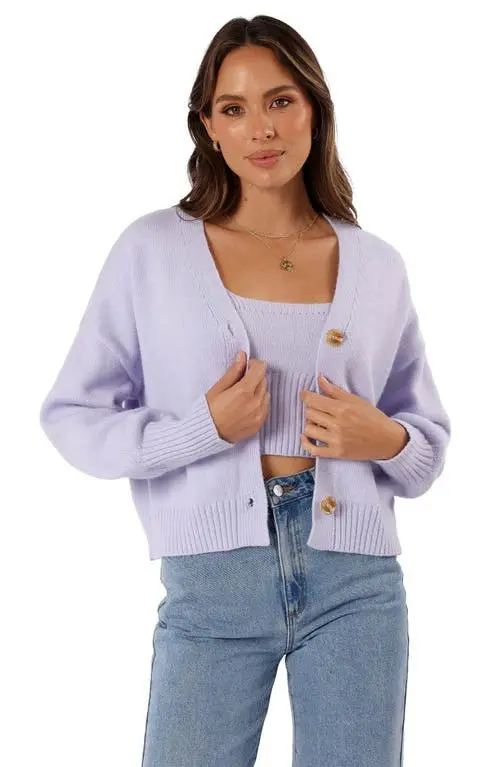 PETAL & PUP Isabel Crop Sweater Tank - Lilac