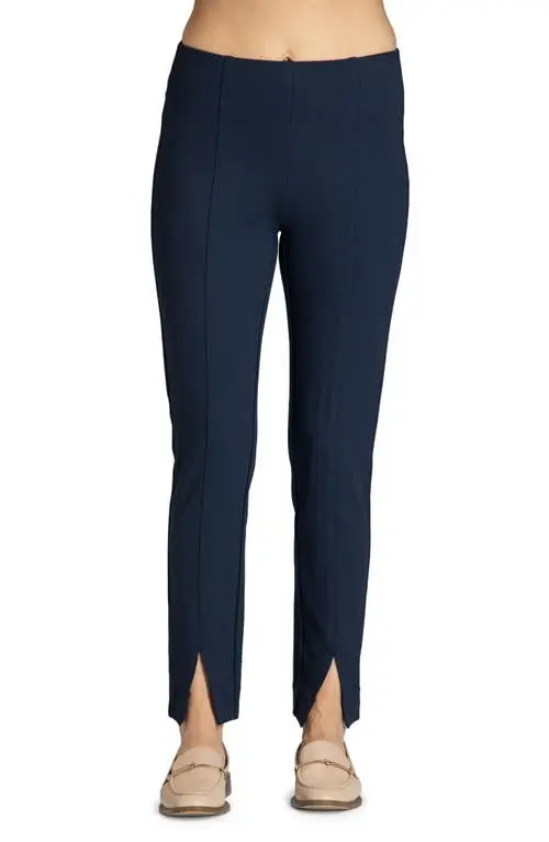 APNY Split Hem Pull-on Crop Slim Pants - Navy
