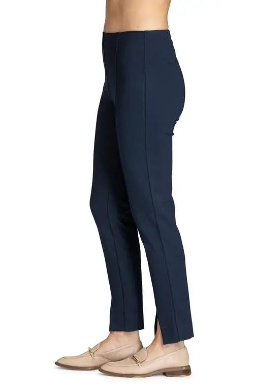 APNY Split Hem Pull-on Crop Slim Pants - Navy