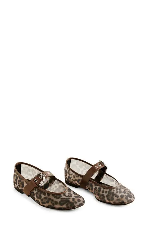 REFORMATION Bethany Ballet Flat - Leopard Mesh