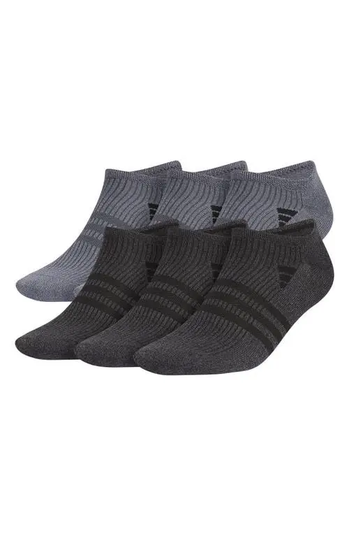 Adidas 6-pack Superlite Super No-show Performance Socks - Onix Grey/black