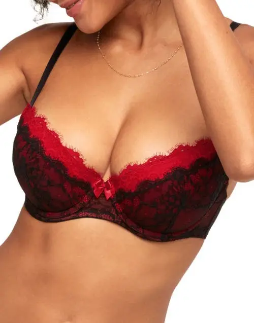 ADORE ME Emanuelly Push Up Balconette Bra - Black