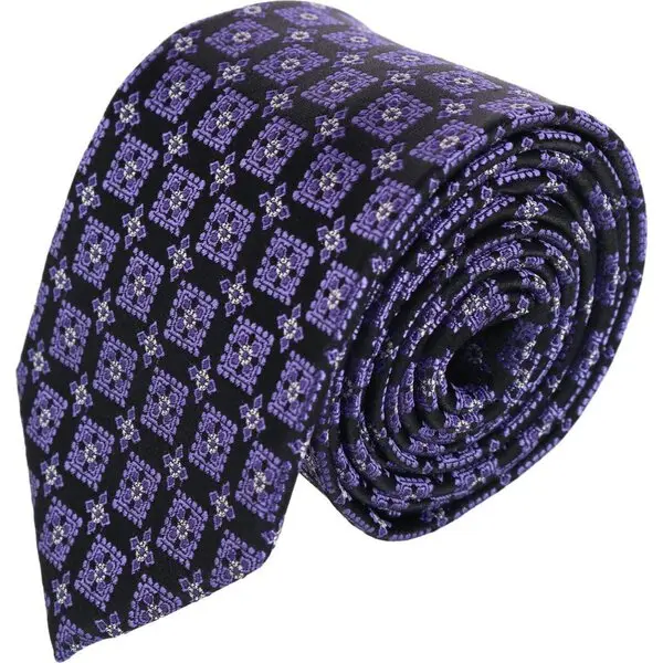 Trafalgar Azzimato Diamond Stately Silk Necktie - Purple