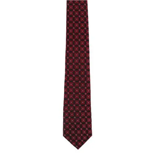 Trafalgar Azzimato Diamond Stately Silk Necktie - Red