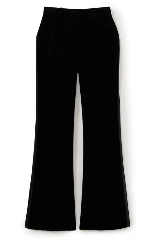 REISS Parisa Cotton Velveteen Wide Leg Pants - Black