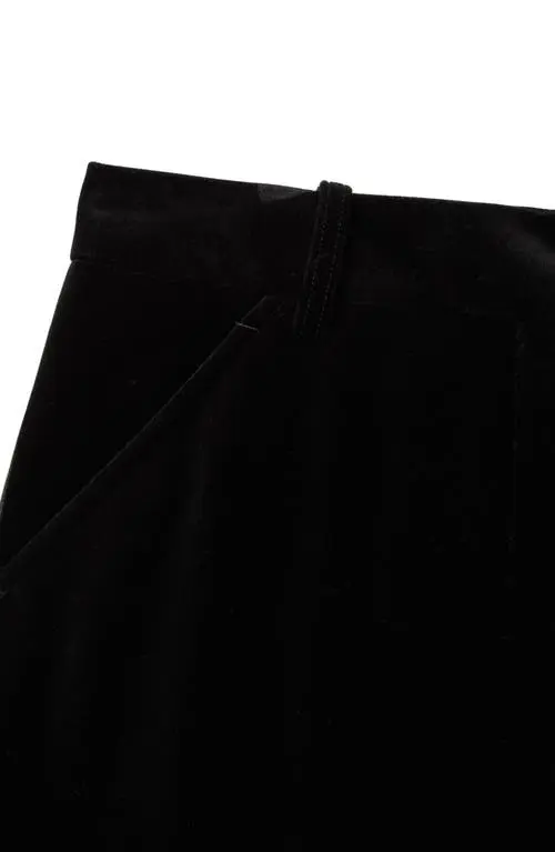 REISS Parisa Cotton Velveteen Wide Leg Pants - Black