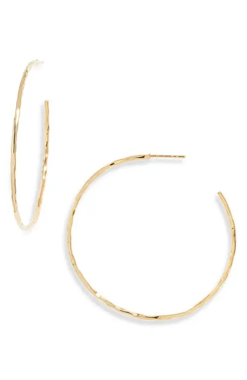 KI-ELE Textured Hoop Earrings - Gold
