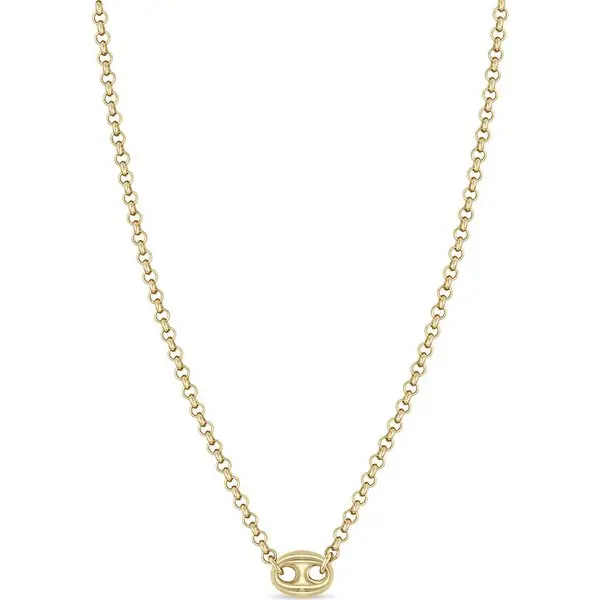 Zoe Chicco Rolo Chain Pendant Necklace - 14k Yellow Gold