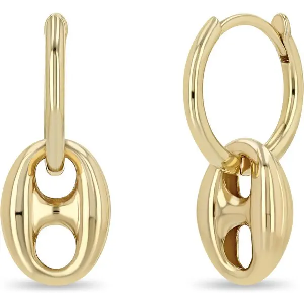 Zoe Chicco Mariner Link Hoop Earrings - 14k Yellow Gold