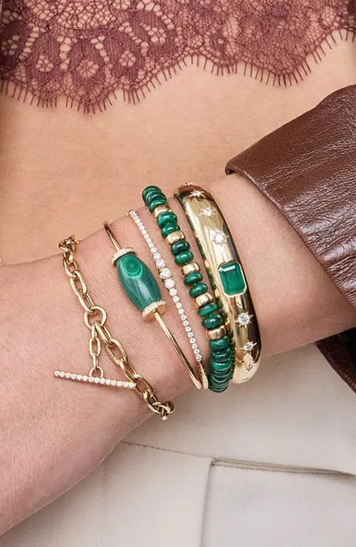 Zoe Chicco Malachite Beaded Bracelet