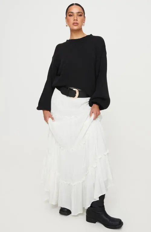 Princess Polly Harmony Balloon Sleeve Sweater - Black