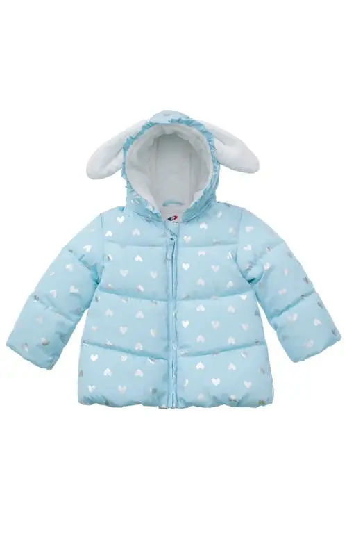 ROKKA&ROLLA Fleece Lined Bunny Puffer Jacket - Sky Blue
