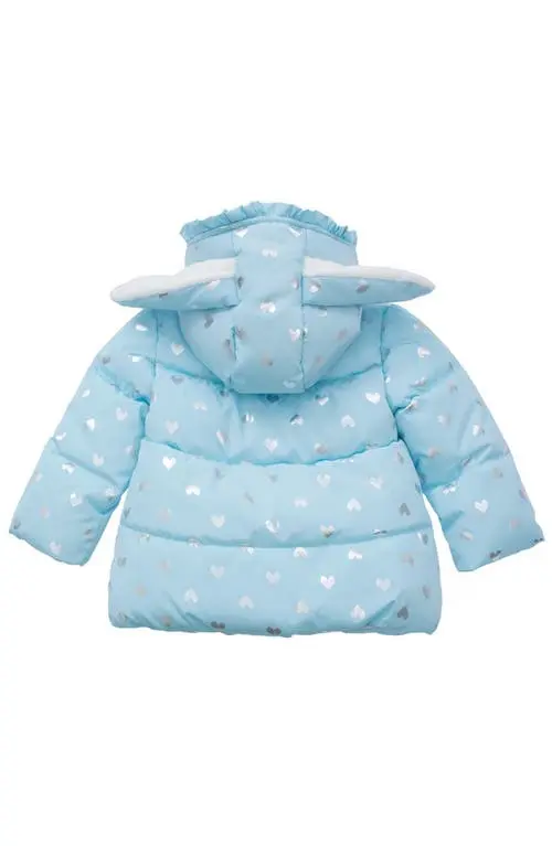 ROKKA&ROLLA Fleece Lined Bunny Puffer Jacket - Sky Blue