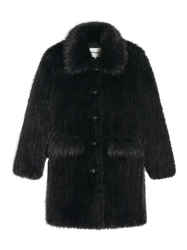 Apparis - Women's Pamela Faux Fur Coat - Noir 