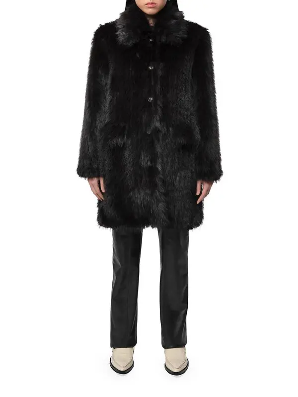 Apparis - Women's Pamela Faux Fur Coat - Noir 