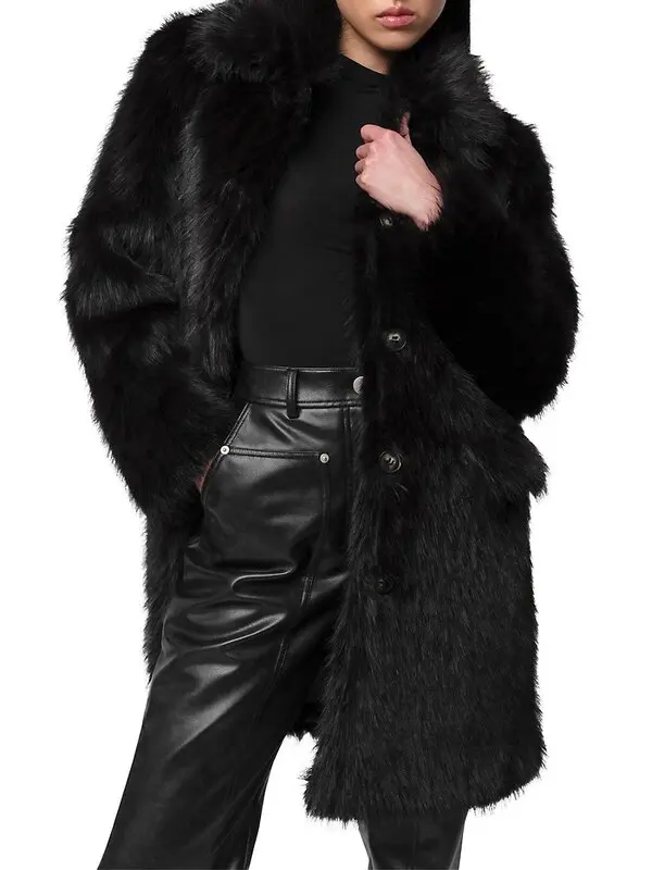 Apparis - Women's Pamela Faux Fur Coat - Noir 