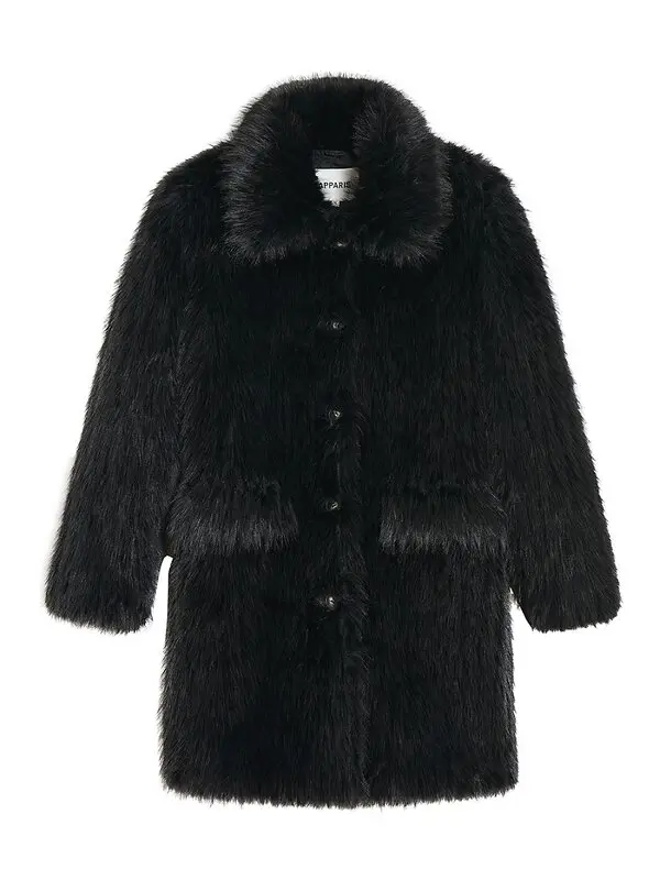 Apparis - Women's Pamela Faux Fur Coat - Noir 