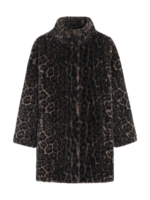 Apparis Blair Leopard Faux Fur Coat - Dark Leopard
