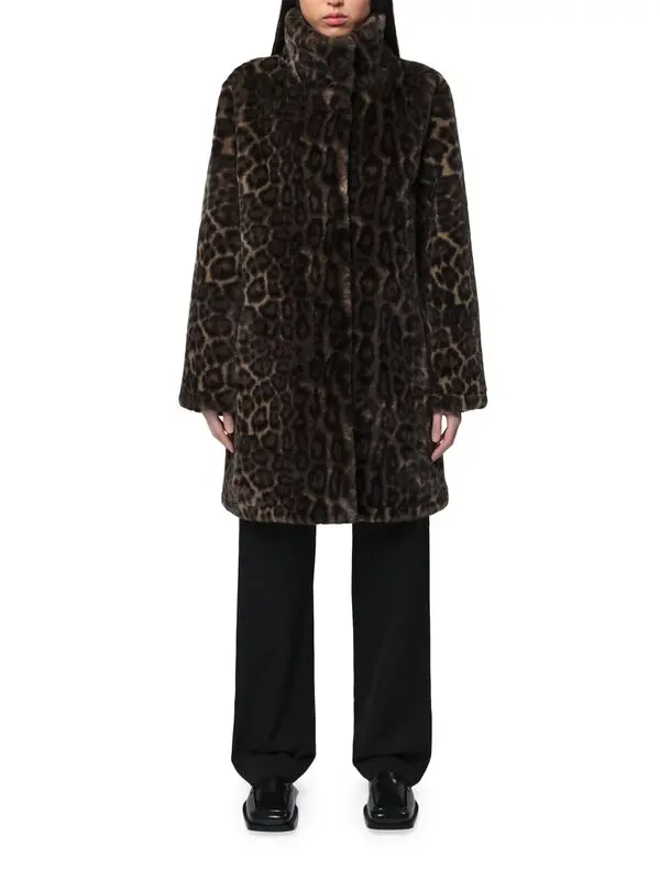 Apparis Blair Leopard Faux Fur Coat