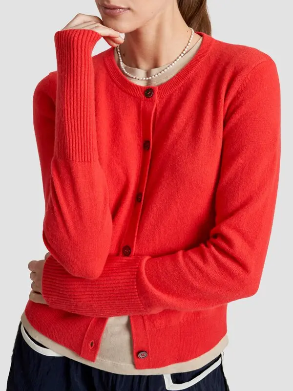LA LIGNE Cashmere Cardigan - Coral
