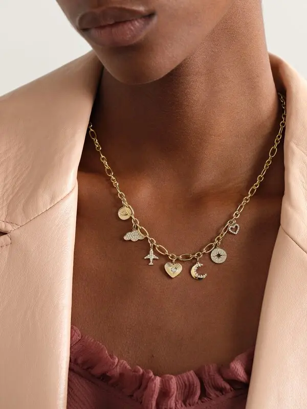 SYDNEY EVAN 14-karat Diamond Charm Necklace