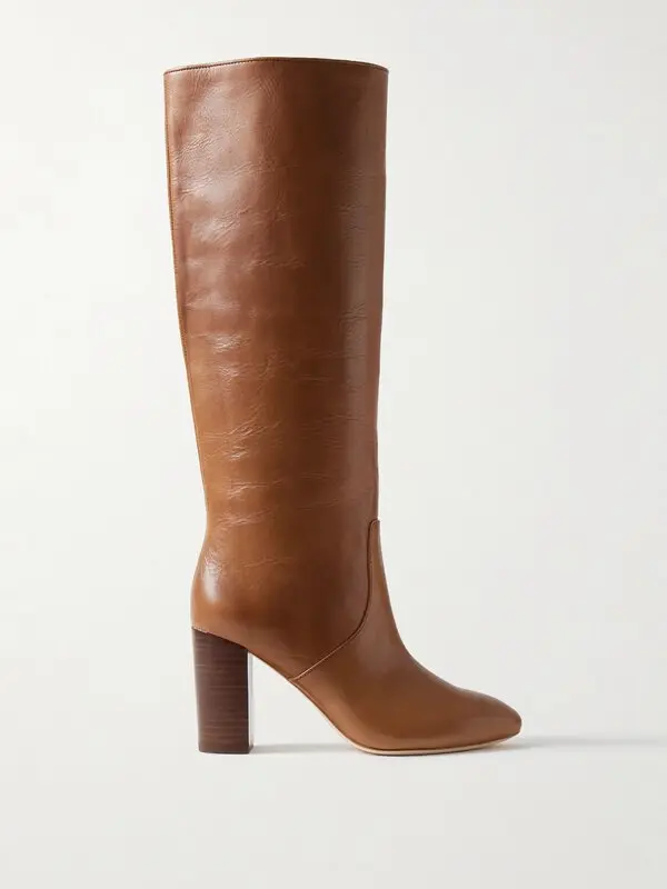 LOEFFLER RANDALL Goldy Leather Knee Boots - Brown