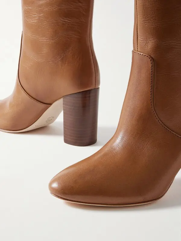 LOEFFLER RANDALL Goldy Leather Knee Boots - Brown