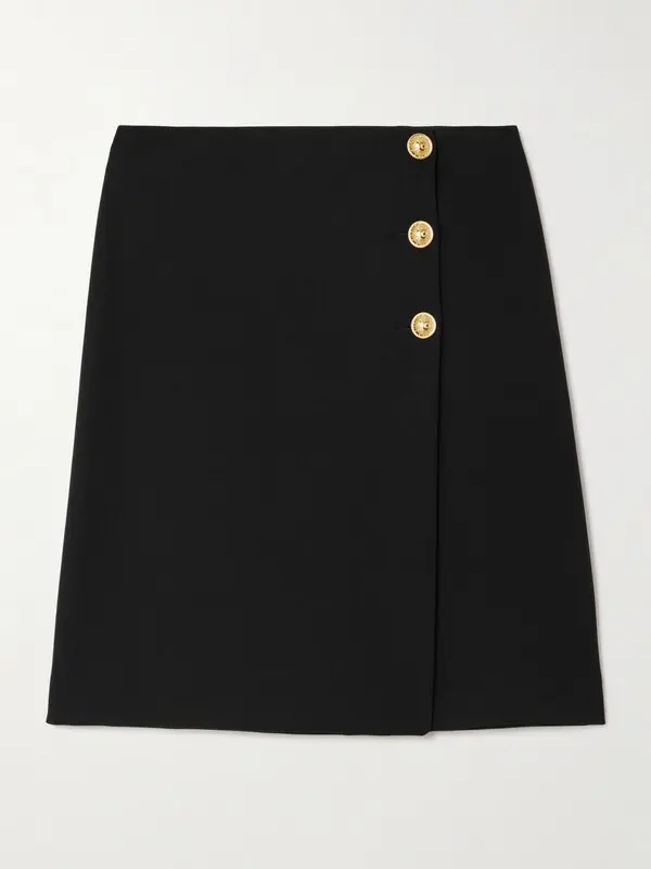 Emilio Pucci Embellished Cady Midi Wrap Skirt